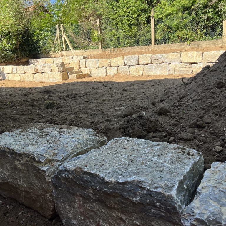 Muschelkalk Quaderstein mit geraden Kanten auf Lager